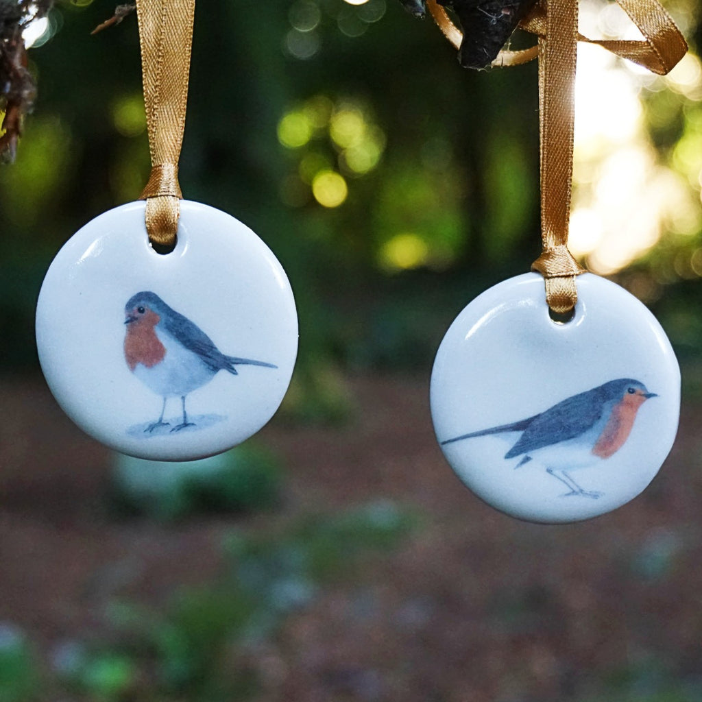 Irish-Pottery-Robin-Redbreast-Decorations – Foxy & Green Gifts